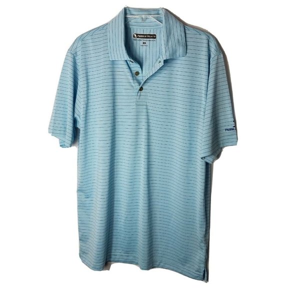 Pebble Beach | Shirts | Pebble Beach Dryluxe Blue Polo Shirt Sz M ...